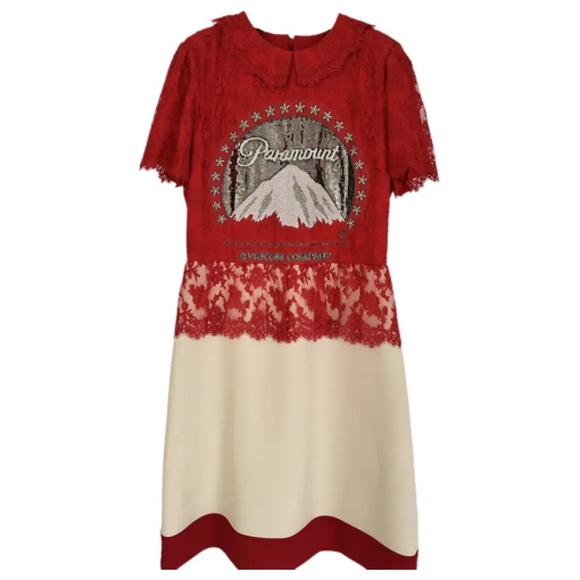 Gucci | Dresses | Gucci Iconic Sequin Embellished Paramount Lace Dress ...